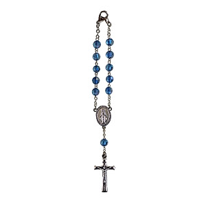 Cathedral Art (Abbey & CA Gift September/Sapphire Birthstone Car Rosary, Multicolored