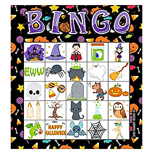 JOYIN 28 Halloween Bingo Game Cards (5X5) for Kids Halloween Party Card Games, School Classroom Games, Trick or Treating, Halloween Party Favors Supplies, Family Activity