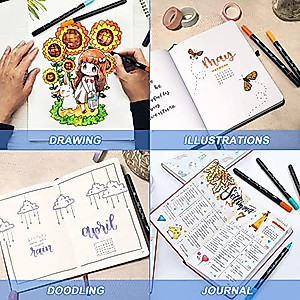 Shuttle Art Dual Tip Brush Pens Art Markers, 30 Colors Dual Tip Calligraphy Pens Fine and Brush Dual Tip Markers Set Perfect for Kids Adult Artist Calligraphy Hand Lettering Journal Doodling Writing