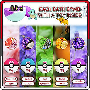 Bath Bombs for Kids with Surprise Inside: Supbec Organic Bath Bombs Gift Set Rich in Natural Essential Oils, Bath Bombs Fizzy for Dry Skin Moisturize, Easter Gift for Kids(9 Pcs, 2.9 OZ)