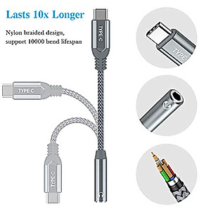 TITACUTE USB C Headphone Adapter for Galaxy S23 S22 Ultra A53 A54 USB C to 3.5mm Jack Audio Adapter Aux Cable Hi-res DAC Earphone Dongle for Samsung S21 S20 Z Flip 4 Google Pixel 6 6a 7 Pro 7a OnePlus