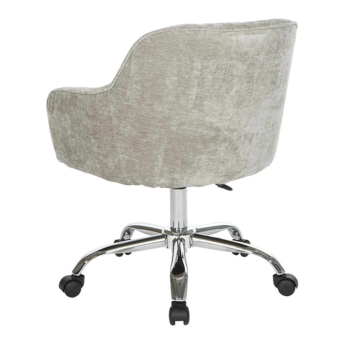 OSP Home Furnishings Versailles Office Chair in Smoke Velvet Fabric with Chrome Base