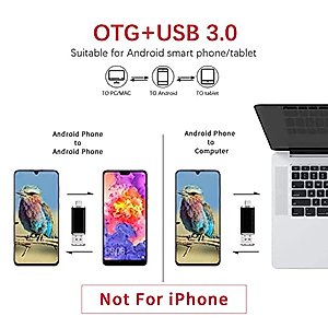 Vansuny 64GB Flash Drive 2 in 1 OTG USB 3.0 + USB C Memory Stick with Keychain Dual Type C USB Thumb Drive Photo Stick Jump Drive for Android Smartphones, Computers, MacBook, Tablets, PC