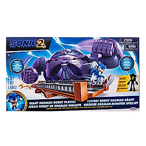 Sonic the Hedgehog 2 Movie Giant Eggman with Super Sonic 2.5" Action Figure Battle Playset