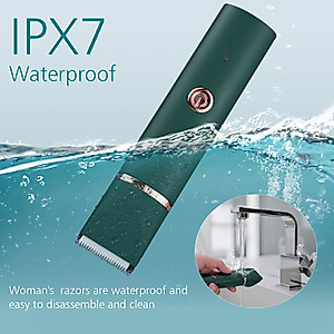 Bikini Trimmer for Women, YBLNTEK 2-in-1 Electric Razors for Women, Electric Lady Clipper Pubic Hair Groomer, Hair Removal Razor Body Trimmer for Women Arms,Legs and Armpits, IPX7 Waterproof Wet/Dry