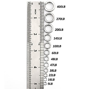 Dr.Fish 60 Pack Stainless Steel Split Ring Super Strong Hyper Flat Wire Hook Heavy Duty Tackle Lure Connector Fishing Jigging 38LB 7mm