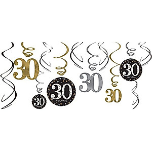 30th Birthday Decorations Gifts for Her Him(Men Women) - Dirty 30 Birthday Party Supplies - Happy Birthday Banner and Hanging Swirls