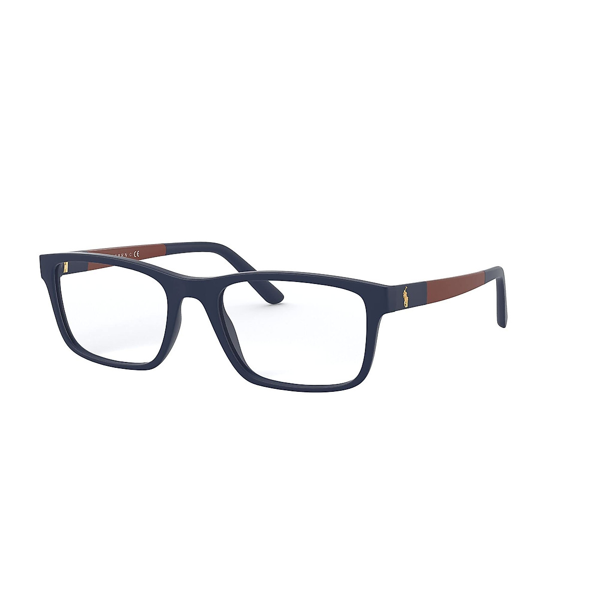Polo Ralph Lauren Men's PH2212 Rectangular Prescription Eyewear Frames, Matte Navy Blue/Demo Lens, 55 mm