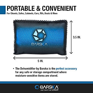 BARSKA Rechargeable Desiccant Dehumidifier - Safe Moisture Absorber for Home Closets, Gun Safes, Basement, Garage, Cars - Microwaveable - Portable Blue Dehumidifying Solution