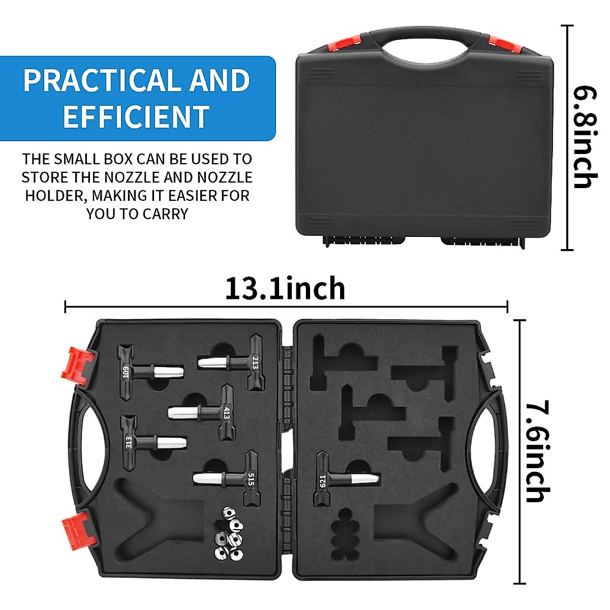 6Pcs Reversible Spray Nozzle Tips,Airless Spray Nozzles Tips,Airless Spray Gun Nozzle and Airless Spray Tip Organizer Model Making. (6PCS-109,213,313,413,515,623)