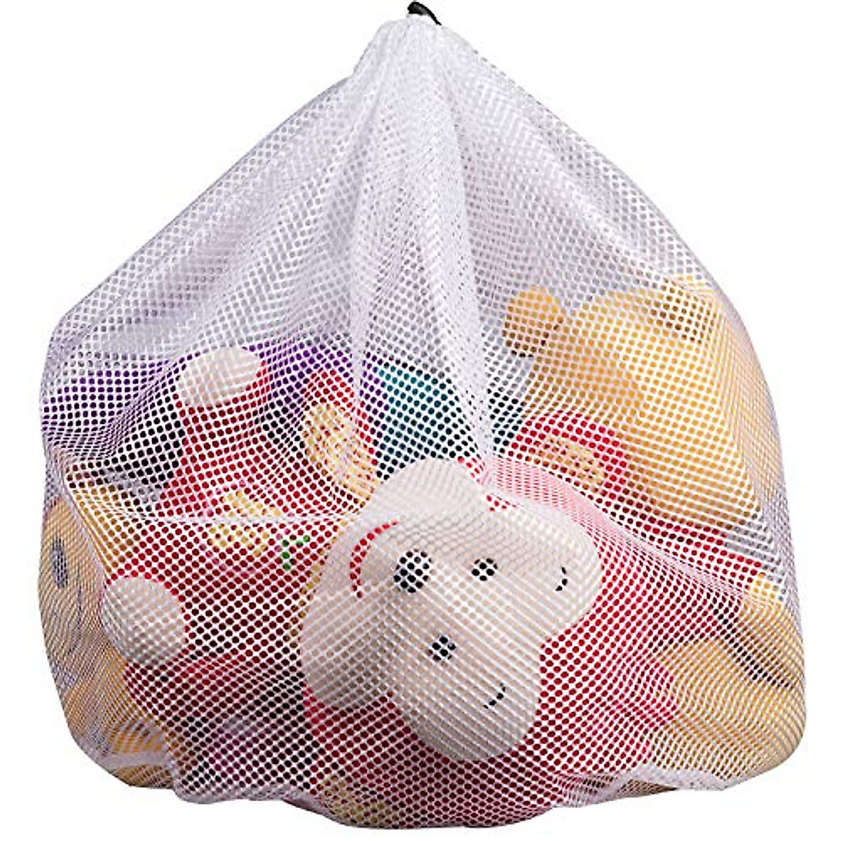 Kooyee 2 Pack White Mesh Laundry Bags, 31" x 24" Sturdy Drawstring Net Bag Heavy Duty, Extra Large Laundry Bags for Delicates, Garment Laundry Mesh Bag for Family, College Dorm, Apartment (2 Coarse Net)