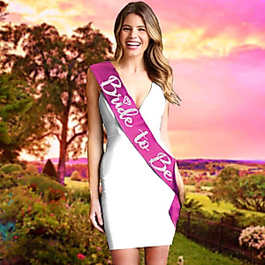 RhinestoneSash Bride Sash Bachelorette Party Pink - Silver Sparkle Diamond Bride To Be Hot Pink PREMIUM BRIDAL GRADE SATIN Sash - Magenta Sash(SlvDiaB2B)