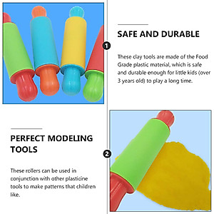 4pcs Clay Rolling Pin Soft Clay Plasticine Dough Modelling Roller Sticks Children Clay and Dough Playing Tools Kids Playdough Kit