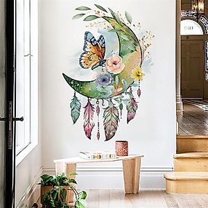 KeLay Fs Dream Catcher Wall Decals Stickers,Dream Catcher Feathers Wall Stickers for Bedroom Kids Girls Room Nursery Living Room Home Decoration (Dream Catcher-2)