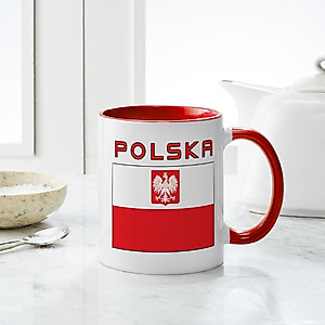 CafePress Polish Falcon Flag With Polska Mug Ceramic Coffee Mug, Tea Cup 11 oz