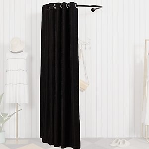 HIYOUGO Fitting Room for Boutique, Portable Dressing Room Clothing Store, U-Shap Changing Room with Shading Curtain Privacy Screen for for Retail Store Kiosk Shop (Size:80x85x200cm,Color:Black)