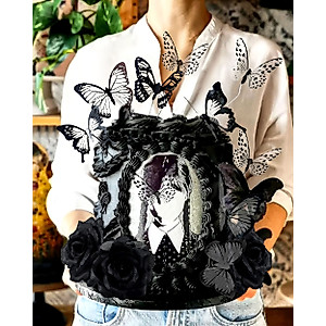 JeVenis Black Gothic Cake Decoration Rose Cake Topper Rip Cake Decoration Death Cake Decoration Gothic Birthday Decoration Gothic Party Supplies