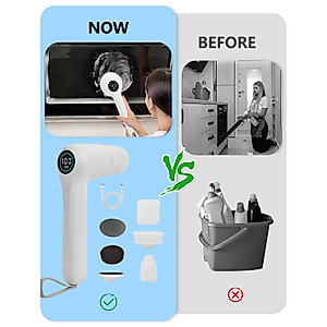 Electric Spin Scrubber,Power Scrubber Cleaning Brush,Handheld Shower Cleaner,Cordless Power Spinning Scrub Brush with 2 Rotating Speeds and 6 Replaceable Brush Heads for Bathroom,Tile, Tub, Kitchen