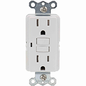 Baomain GFCI Outlet Receptacle 15Amp. 120VAC 60Hz Weather-Resistant, Ground Fault Circuit Interruptor, GFI UL&CUL listed White