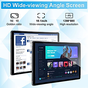 AOYODKG 2 in 1 Tablet 10 in, Android 11 Tablet Computer with Keyboard Bundle, 4GB+64GB, 5G & 2.4G WiFi Tablets PC, Dual Camera, 6000mAh, Mouse, Stylus (DGO-Gray)