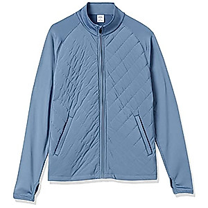 Amazon Essentials Men's Slim Fit Performance Stretch Quilted Active Jacket, Deep Blue, Large