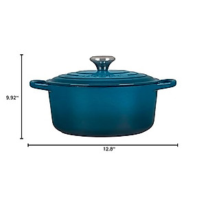 Le Creuset Enameled Cast Iron Signature Round Dutch Oven, 4.5 qt., Deep Teal