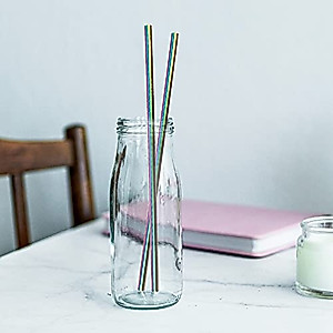 Sihuuu Metal Straws with case, Reusable Stainless Steel Straws with Brush, Extra Long Travel Drinking Straws for YETI tumbler, Coffee Mug, Water Bottle, Dishwasher Safe, Popotes de Acero Inoxidable
