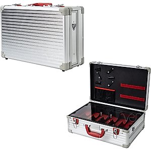 JC Barber 6 Clippers Sliding Tray Hard Travel Storage Case Organizer for Hair Stylist Supplies Combs Shears Trimmers Scissors. Professional Barber Travel Suitcase. Salon Hair Cutting Grooming Kit