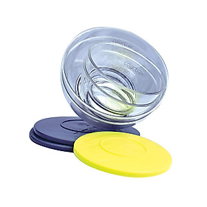 Colortrak Ambassador Collection Bowls, Crystal Clear for Easy Color Spotting, Thick Material for Durability, Lids for Color Preservation, Easy to Clean, Two Standard and Two Extra Large Bowls Included