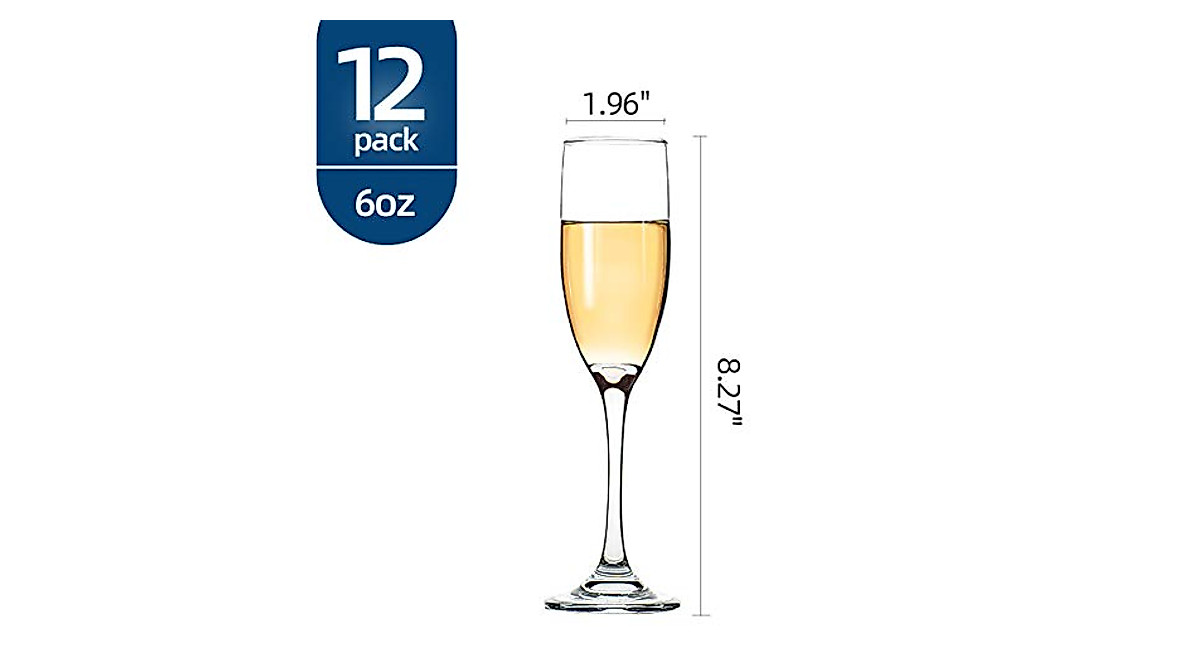Elegant 12-Piece Champagne Flutes Set for Celebrations