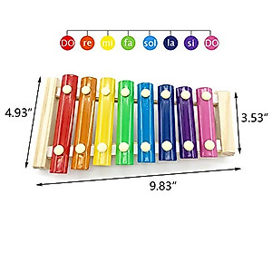 Vehomy Chicken Xylophone Toy for Hens Wood Xylophone Toy with 8 Metal Keys Chicken Coop Pecking Toy Chicken Coop Pecking Toy