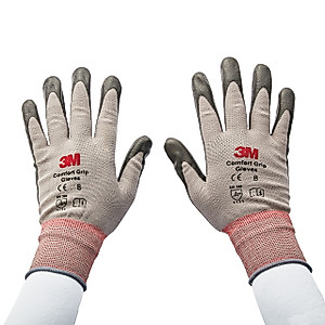 3M Comfort Grip Glove CGM-GU, General Use, Size M, foamed nitrile palm provides excellent grip, even in wet or oily conditions