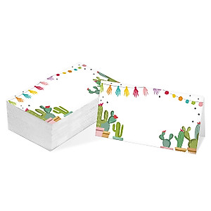 Table Place Card, Mexican Fiesta Themed Tent Style Cards, Pack of 25 Half-Fold Reception Place Card, Fiesta Cactus Food Labels, Fiesta Confetti Decor, Perfect for Baby Shower, Birthday Party C27
