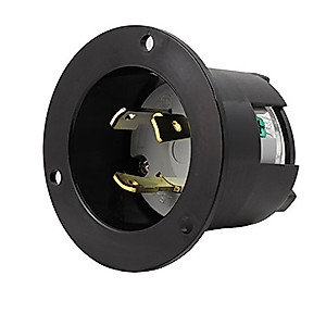 AC WORKS [ASINL530P 30-Amp 125-Volt NEMA L5-30P Flanged Power Input Inlet