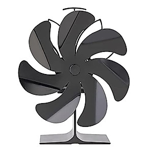 UXZDX CUJUX Heat Powered Stove Fan Black Home Fireplace Fan Quiet Log Wood Burner Efficient Heat (Color : Black, Size : 19x13x16CM)