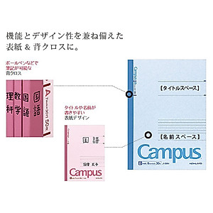 KOKUYO Campus Notebook, A 6mm Ruled, A4, 50 Sheets, 41 Lines, Blue, Japan Import (NO-205B)