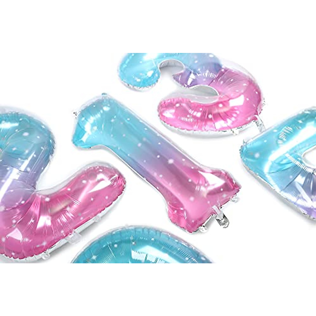 34 Inch Rainbow 5 Number Balloons Mylar Foil Helium Digital Balloon Wedding Bachelorette Anniversary Baby Shower 5st Birthday Outer Space Jelly Theme Party Decor Supplies