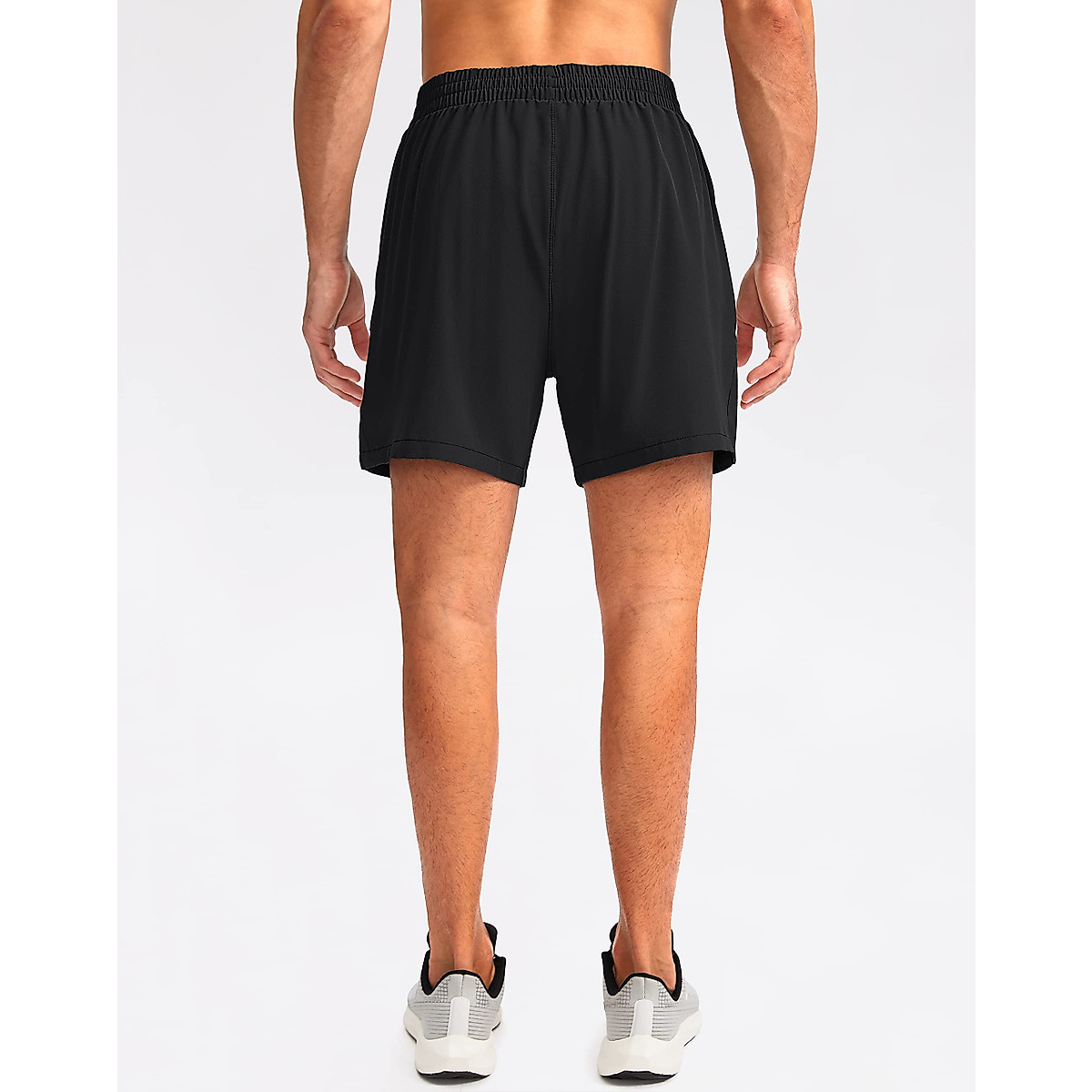Pudolla Men's Running Shorts 5" Lightweight Gym Shorts for Men Workout Athletic Casual with Zipper Pockets(Black Small)