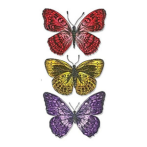 Sizzix Die Set , Flutter by Tim Holtz, 20 Pack, Multi Color, One Size Framelits, Multicolor