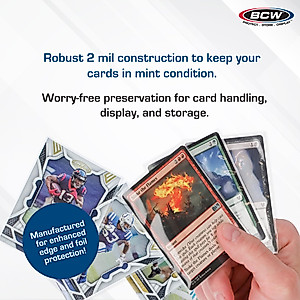 BCW Standard Card Sleeves - Penny Sleeves 2 5/8 x 3 5/8 | 1000 Clear Trading Card Sleeves | Card Protector Sleeves for Baseball, Sports & Trading Cards | 10 Packs of 100 Each