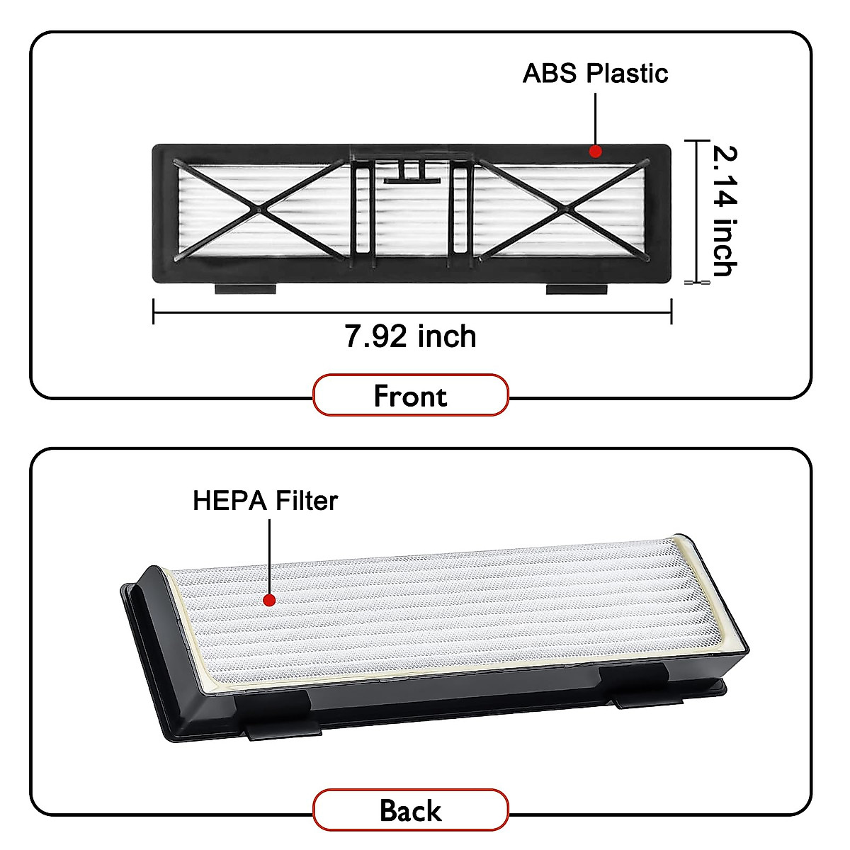 Replacement Parts Kit - 1 Main Brush 4 Side Brushes 4 High Efficiency Filters for Neato BotVac D Series -Vacuum Cleaner Brush Filter Replenishment Accessory
