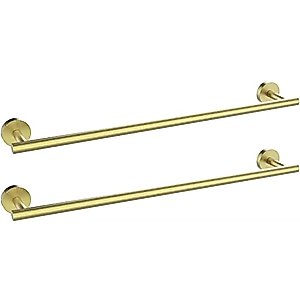 Newfun 24 Inch Brushed Gold Bath Towel Bar,2Pcs Towel Racks for Bathroom Rod Classic SUS304 Stainless Steel Bathroom Towel Holder Wall Mounted