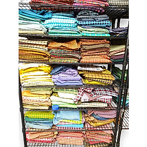 Nakpunar 12 pcs 6 inch Christmas Fabric Jar Covers with Twine Ties (Assorted Fabric in Red and/or Green Homespun Plaids, 6" straight sided)