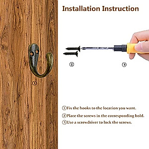 Gutapo 20pcs Single Prong Robe Hook,Hooks for Hanging,Flat Coat Hooks Wall Mounted for Hanging Towel Hooks with 44 Screws for Coats,Bag, Scarf, Key, Towel, Hat,Cup