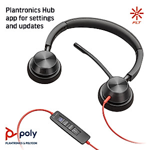 Plantronics - Blackwire 3320 - Wired, Dual-Ear (Stereo) Headset with Boom Mic - USB-A to Connect to Your PC, Mac or Cell Phone - Works with Teams (Certified), Zoom & More