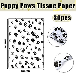 30pcs Tissue Paper Sheets, 20x14in Dog Paw Tissue Paper Cute Tissue Paper Bulk for Packaging Christmas Wedding Birthday Party DIY Crafts Arts (White Background)