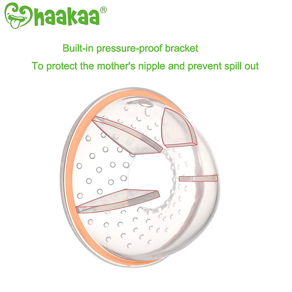haakaa Breast Milk Collector Breast Shells Breast Milk Catcher Milk Savers Nipple Shells for Breastfeeding, Reusable & Easy to be Placed Under Bras, 2 Pack