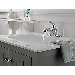 Delta Faucet Classic Centerset Bathroom Faucet, Chrome Bathroom Faucet for Bathroom Sink, Bathroom Sink Faucet, Diamond Seal Technology, Metal Drain Assembly, Chrome 520-MPU-DST, 5.00 x 6.50 x 5.00 inches