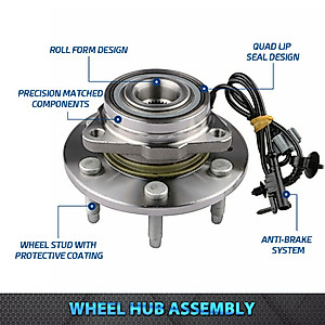 Bode-man 6 Lug Front Wheel Bearing and Hub Assembly for 2007-2013 Chevy GMC Silverado Sierra 1500 Tahoe 4WD