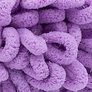 (3 Pack) Lion Brand Yarn Off The Hook Glitz No Needle Bulky Yarn, Lilac